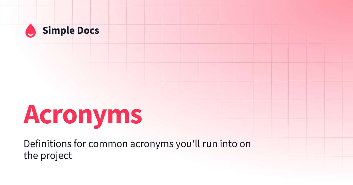 Acronyms | Simple Docs