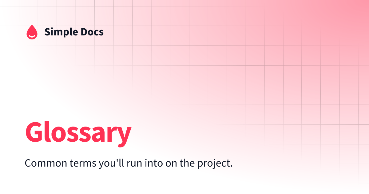 Glossary | Simple Docs
